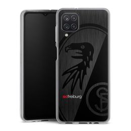 DeinDesign Galaxy A12 Handy Silikon H&uuml;lle Case transparent Handyh&uuml;lle Metallic Look Sc Freiburg Official Licensed Product Silikon Case