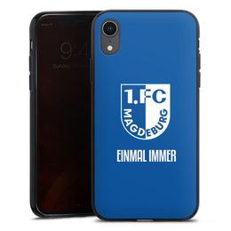 DeinDesign iPhone Xr Handy Silikon H&uuml;lle Case schwarz Handyh&uuml;lle Coat Of Arms Official Licensed Product 1. Fc Magdeburg