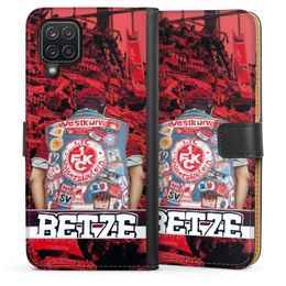 DeinDesign Galaxy A12 Handy Klapph&uuml;lle Handyh&uuml;lle aus Kunst Leder schwarz Flip Case 1. Fc Kaiserslautern 1. Fck Official Licensed Product Sideflip mit langer 