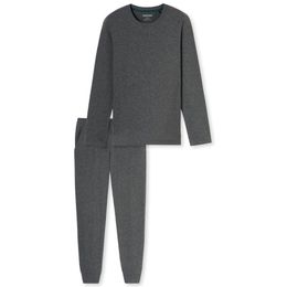Schiesser Pyjama Modern Nightwear (2 tlg) schlafanzug schlafmode bequem, grau, 54
