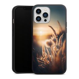 DeinDesign iPhone 13 Pro Max Handy Premium Silikon H&uuml;lle Handyh&uuml;lle schwarz Case Sun Pampasgras Nature Silikon Premium Case