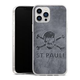 DeinDesign iPhone 13 Pro Max Handy Silikon H&uuml;lle Case transparent Handyh&uuml;lle Logo Fc St. Pauli Concrete Silikon Case
