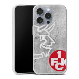 DeinDesign iPhone 16 Pro Handy Silikon H&uuml;lle Case wei&szlig; Handyh&uuml;lle 1. Fck Devil 1. Fc Kaiserslautern Silikon Case