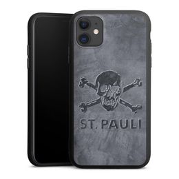 DeinDesign iPhone 11 Handy Premium Silikon H&uuml;lle Handyh&uuml;lle schwarz Case Logo Fc St. Pauli Concrete Silikon Premium Case