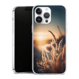 DeinDesign iPhone 14 Pro Max Handy Silikon H&uuml;lle Case transparent Handyh&uuml;lle Sun Pampasgras Nature Silikon Case