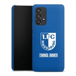 DeinDesign Galaxy A53 5G Handy Premium Case Smartphone Handyh&uuml;lle Schutzh&uuml;lle gl&auml;nzend Coat Of Arms 1. Fc Magdeburg Official Licensed Product Premium Case