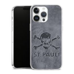 DeinDesign iPhone 14 Pro Max Handy Silikon H&uuml;lle Case transparent Handyh&uuml;lle Logo Fc St. Pauli Concrete Silikon Case