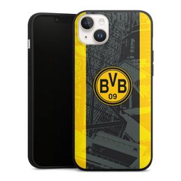 DeinDesign iPhone 14 Handy Premium Silikon H&uuml;lle Handyh&uuml;lle schwarz Case Bvb Borussia Dortmund Stadium Silikon Premium Case