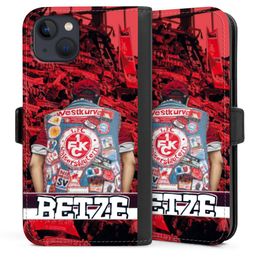 DeinDesign iPhone 13 Handy Klapph&uuml;lle Handyh&uuml;lle aus Kunst Leder schwarz Flip Case Official Licensed Product 1. Fc Kaiserslautern 1. Fck Sideflip mit Lasche