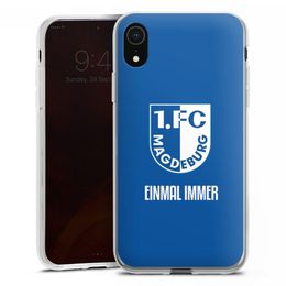 DeinDesign iPhone Xr Handy Silikon H&uuml;lle Case transparent Handyh&uuml;lle Coat Of Arms Official Licensed Product 1. Fc Magdeburg Silikon Case