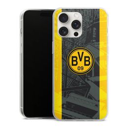 DeinDesign iPhone 15 Pro Max Handy Silikon H&uuml;lle Case transparent Handyh&uuml;lle Bvb Borussia Dortmund Stadium Silikon Case
