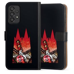 DeinDesign Galaxy A33 5G Handy Klapph&uuml;lle Handyh&uuml;lle aus Kunst Leder schwarz Flip Case 1. Fc K&ouml;ln Cologne Cathedral Official Licensed Product Sideflip mit langer