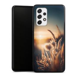DeinDesign Galaxy A53 5G Handy Silikon H&uuml;lle Case schwarz Handyh&uuml;lle Nature Pampasgras Sun