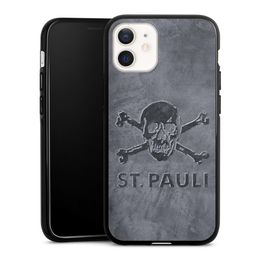 DeinDesign iPhone 12 mini Handy Silikon H&uuml;lle Case schwarz Handyh&uuml;lle Logo Fc St. Pauli Concrete