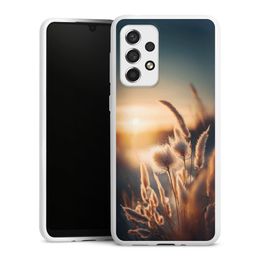 DeinDesign Galaxy A33 5G Handy Silikon H&uuml;lle Case wei&szlig; Handyh&uuml;lle Nature Pampasgras Sun Silikon Case