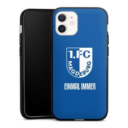 DeinDesign iPhone 12 Handy Silikon H&uuml;lle Case schwarz Handyh&uuml;lle 1. Fc Magdeburg Official Licensed Product Coat Of Arms