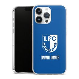 DeinDesign iPhone 14 Pro Max Handy Silikon H&uuml;lle Case transparent Handyh&uuml;lle Coat Of Arms Official Licensed Product 1. Fc Magdeburg Silikon Case