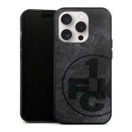 DeinDesign iPhone 15 Pro Handy Slim Case extra d&uuml;nn Silikon Handyh&uuml;lle schwarz H&uuml;lle Concrete 1. Fc Kaiserslautern 1. Fck Silikon Slim Case