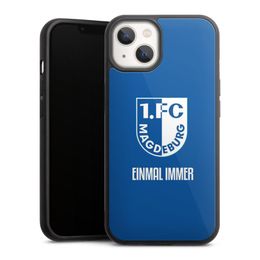 DeinDesign iPhone 13 Handy Gallery Case Handyh&uuml;lle 9H Geh&auml;rtetes Glas R&uuml;ckseite H&uuml;lle Coat Of Arms Official Licensed Product 1. Fc Magdeburg Gallery Case