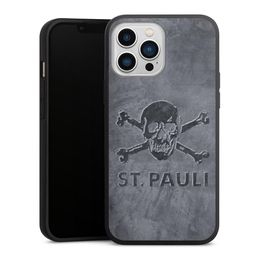 DeinDesign iPhone 13 Pro Max Handy Premium Silikon H&uuml;lle Handyh&uuml;lle schwarz Case Logo Fc St. Pauli Concrete Silikon Premium Case