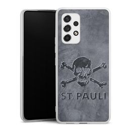 DeinDesign Galaxy A53 5G Handy Silikon H&uuml;lle Case transparent Handyh&uuml;lle Concrete Logo Fc St. Pauli Silikon Case