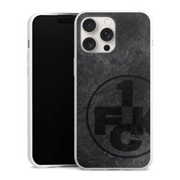 DeinDesign iPhone 15 Pro Max Handy Silikon H&uuml;lle Case wei&szlig; Handyh&uuml;lle Concrete 1. Fc Kaiserslautern 1. Fck Silikon Case