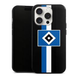 DeinDesign iPhone 15 Pro Handy Slim Case extra d&uuml;nn Silikon Handyh&uuml;lle schwarz H&uuml;lle Hamburger Sv Transparent Hsv Silikon Slim Case