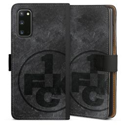 DeinDesign Galaxy S20 Handy Klapph&uuml;lle Handyh&uuml;lle aus Kunst Leder schwarz Flip Case Concrete 1. Fck 1. Fc Kaiserslautern Sideflip mit Lasche