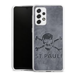 DeinDesign Galaxy A33 5G Handy Silikon H&uuml;lle Case wei&szlig; Handyh&uuml;lle Concrete Logo Fc St. Pauli Silikon Case