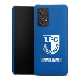 DeinDesign Galaxy A53 5G Handy Premium Case Smartphone Handyh&uuml;lle Schutzh&uuml;lle matt Coat Of Arms 1. Fc Magdeburg Official Licensed Product Premium Case