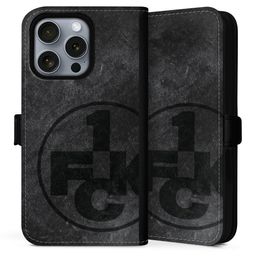 DeinDesign iPhone 16 Pro Max Handy Klapph&uuml;lle Handyh&uuml;lle aus Kunst Leder schwarz Flip Case Concrete 1. Fc Kaiserslautern 1. Fck Sideflip mit Lasche