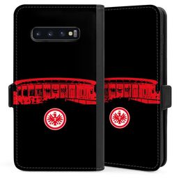 DeinDesign Galaxy S10 Plus Handy Klapph&uuml;lle Handyh&uuml;lle aus Kunst Leder schwarz Flip Case Official Licensed Product Eintracht Frankfurt Stadium Sideflip mit 