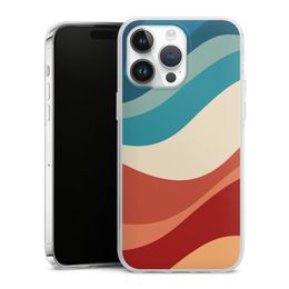 DeinDesign iPhone 14 Pro Max Handy Silikon H&uuml;lle Case transparent Handyh&uuml;lle Wave Ombre Colour Silikon Case