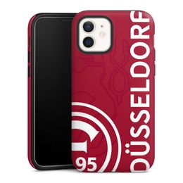 DeinDesign iPhone 12 mini Handy Panzer Handyh&uuml;lle robuste Outdoor H&uuml;lle Schutzh&uuml;lle matt Lettering F95 Fortuna D&uuml;sseldorf Tough Case
