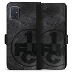 DeinDesign Galaxy A51 Handy Klapph&uuml;lle Handyh&uuml;lle aus Kunst Leder schwarz Flip Case Concrete 1. Fc Kaiserslautern 1. Fck Sideflip mit Lasche