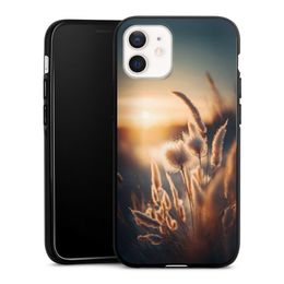 DeinDesign iPhone 12 Handy Silikon H&uuml;lle Case schwarz Handyh&uuml;lle Sun Pampasgras Nature
