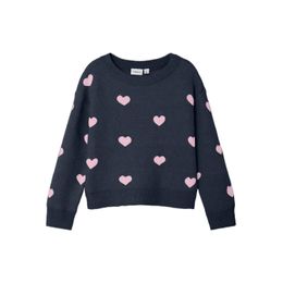 name it Rundhalspullover NMFODESSA LS KNIT BF, blau, 104, Dark Sapphire