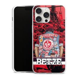 DeinDesign iPhone 15 Pro Max Handy Silikon H&uuml;lle Case wei&szlig; Handyh&uuml;lle Official Licensed Product 1. Fc Kaiserslautern 1. Fck Silikon Case