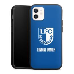 DeinDesign iPhone 12 mini Handy Premium Silikon H&uuml;lle Handyh&uuml;lle schwarz Case Coat Of Arms Official Licensed Product 1. Fc Magdeburg Silikon Premium Case