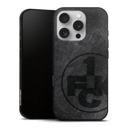 DeinDesign iPhone 16 Pro Handy Slim Case extra d&uuml;nn Silikon Handyh&uuml;lle schwarz H&uuml;lle Concrete 1. Fc Kaiserslautern 1. Fck Silikon Slim Case