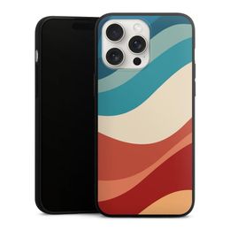 DeinDesign iPhone 15 Pro Max Handy Premium Silikon H&uuml;lle Handyh&uuml;lle schwarz Case Ombre Wave Colour Silikon Premium Case
