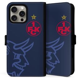 DeinDesign iPhone 16 Pro Handy Klapph&uuml;lle Handyh&uuml;lle aus Kunst Leder schwarz Flip Case Logo 1. Fc Kaiserslautern 1. Fck Sideflip mit Lasche