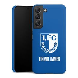 DeinDesign Galaxy S22 Handy Premium Case Smartphone Handyh&uuml;lle Schutzh&uuml;lle matt Coat Of Arms Official Licensed Product 1. Fc Magdeburg Premium Case