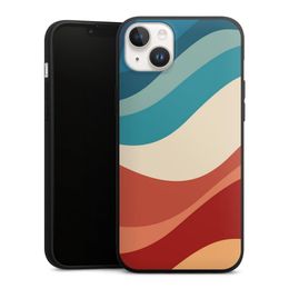 DeinDesign iPhone 14 Handy Premium Silikon H&uuml;lle Handyh&uuml;lle schwarz Case Ombre Wave Colour Silikon Premium Case