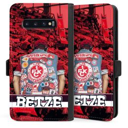 DeinDesign Galaxy S10 Plus Handy Klapph&uuml;lle Handyh&uuml;lle aus Kunst Leder schwarz Flip Case Official Licensed Product 1. Fc Kaiserslautern 1. Fck Sideflip mit 