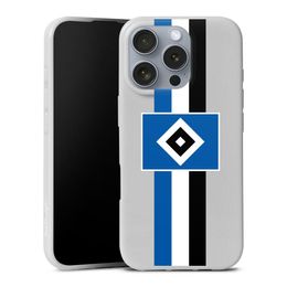 DeinDesign iPhone 16 Pro Handy Silikon H&uuml;lle Case wei&szlig; Handyh&uuml;lle Hamburger Sv Transparent Hsv Silikon Case
