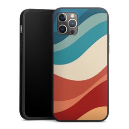 DeinDesign iPhone 12 Pro Handy Premium Silikon H&uuml;lle Handyh&uuml;lle schwarz Case Ombre Wave Colour Silikon Premium Case
