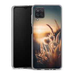 DeinDesign Galaxy A12 Handy Silikon H&uuml;lle Case transparent Handyh&uuml;lle Nature Pampasgras Sun Silikon Case