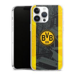 DeinDesign iPhone 14 Pro Max Handy Silikon H&uuml;lle Case transparent Handyh&uuml;lle Bvb Borussia Dortmund Stadium Silikon Case