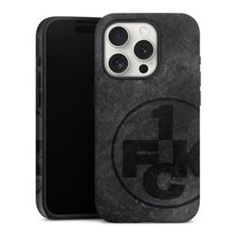 DeinDesign iPhone 15 Pro Handy Panzer Handyh&uuml;lle robuste Outdoor H&uuml;lle Schutzh&uuml;lle matt Concrete 1. Fc Kaiserslautern 1. Fck Tough Case